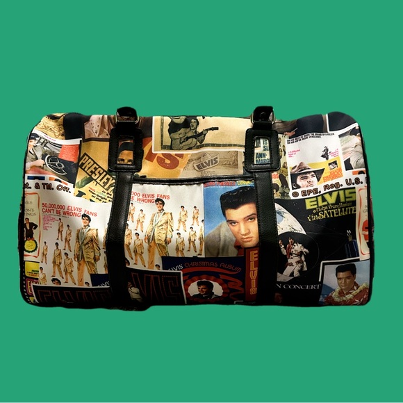 Elvis Presley | Bags | Black And Cream Travel Bag With Artistic Photo ...